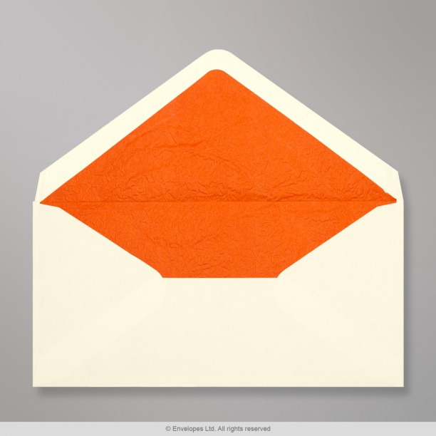 110x220 mm (DL) Ivory Envelope Lined With Orange Fancy Paper | TLDLO ...